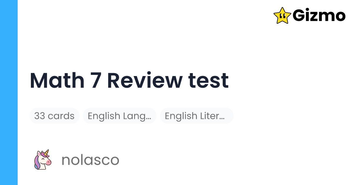Math 7 Review Test | Flashcards