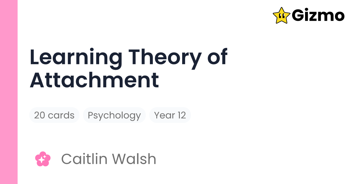 Learning Theory Of Attachment | Flashcards