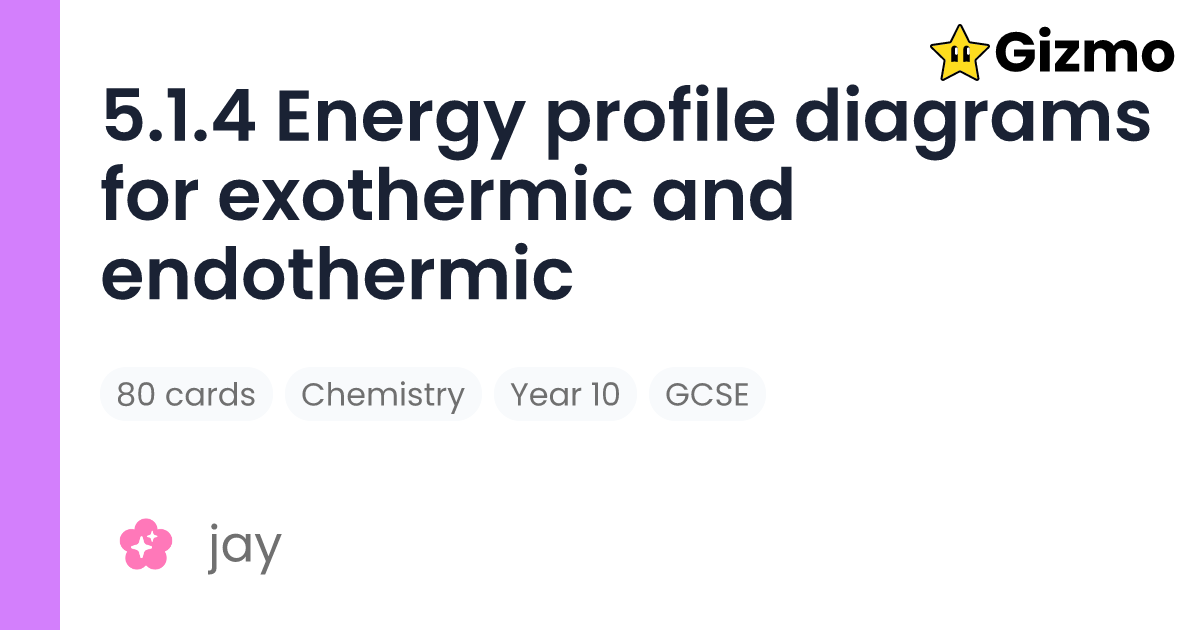 5.1.4 Energy Profile Diagrams for Exothermic and Endothermic | Flashcards