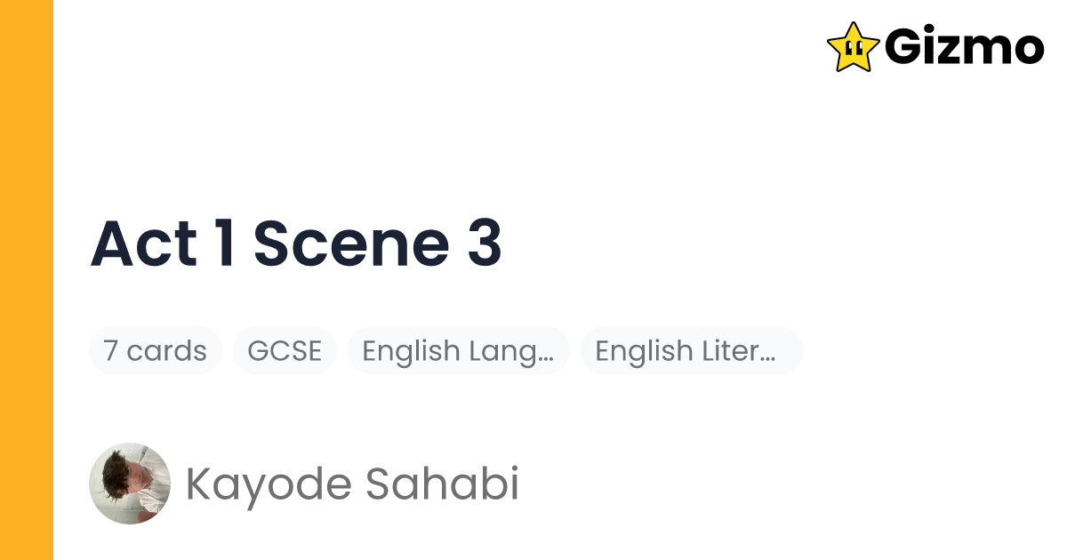 Act 1 Scene 3 | Flashcards
