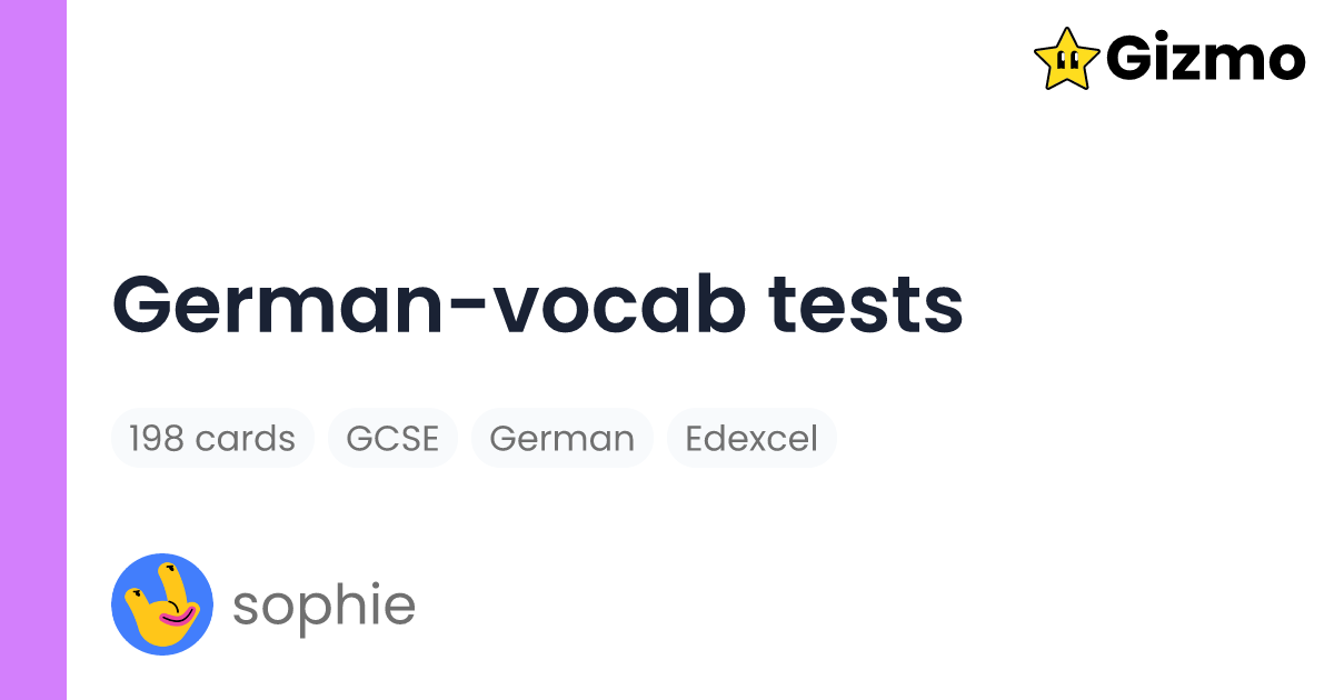 German-vocab Tests | Flashcards