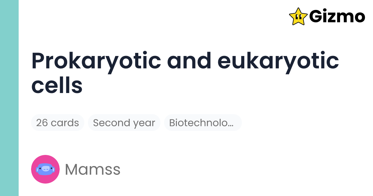Prokaryotic and Eukaryotic Cells | Flashcards