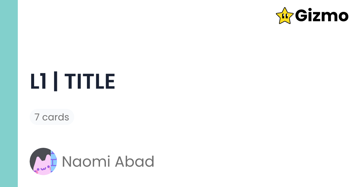 L1 | Title | Flashcards