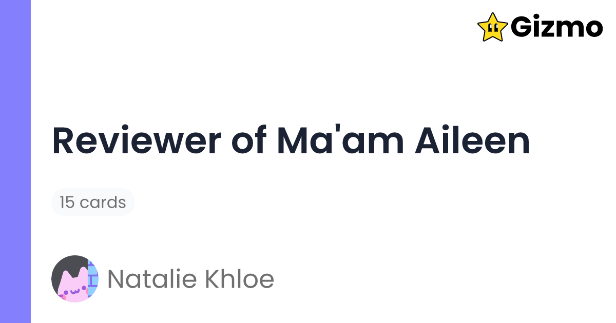 Reviewer Of Ma'am Aileen | Flashcards