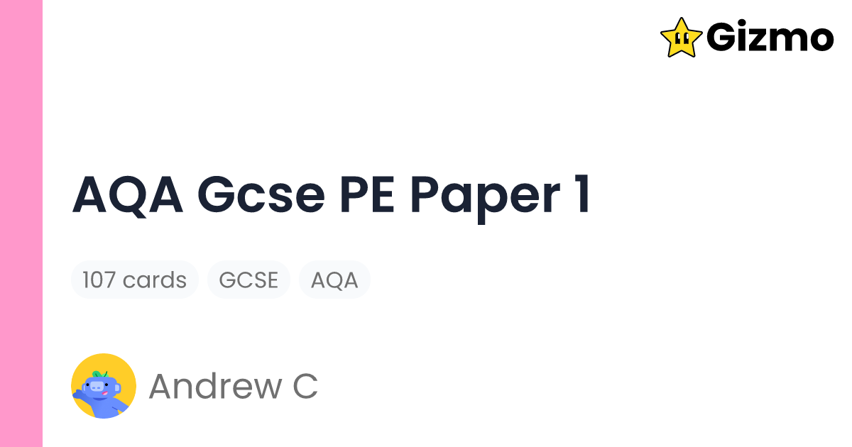 Aqa Gcse Pe Paper 1 | Flashcards