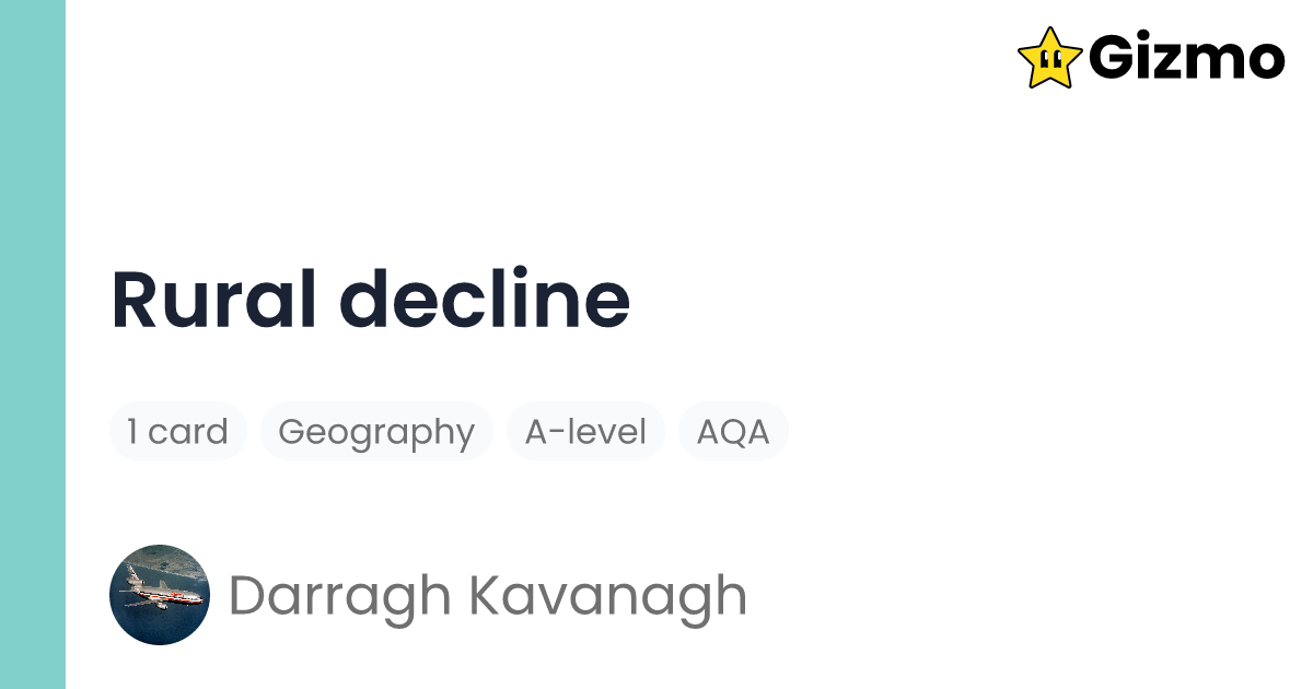 Rural Decline | Flashcards