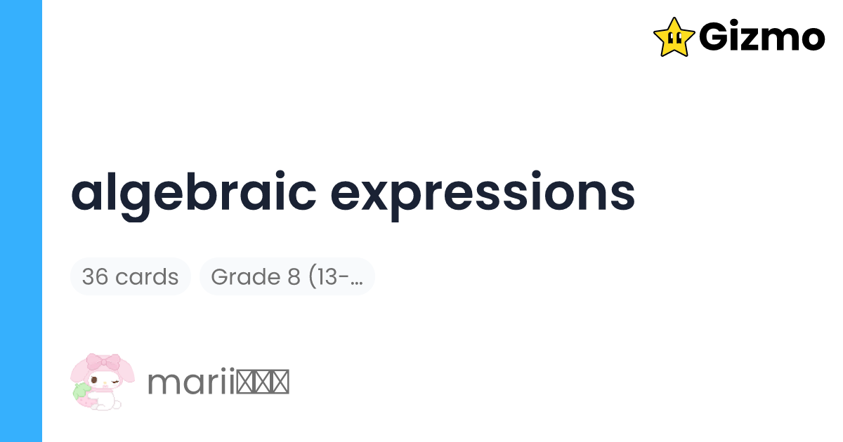 Algebraic Expressions | Flashcards