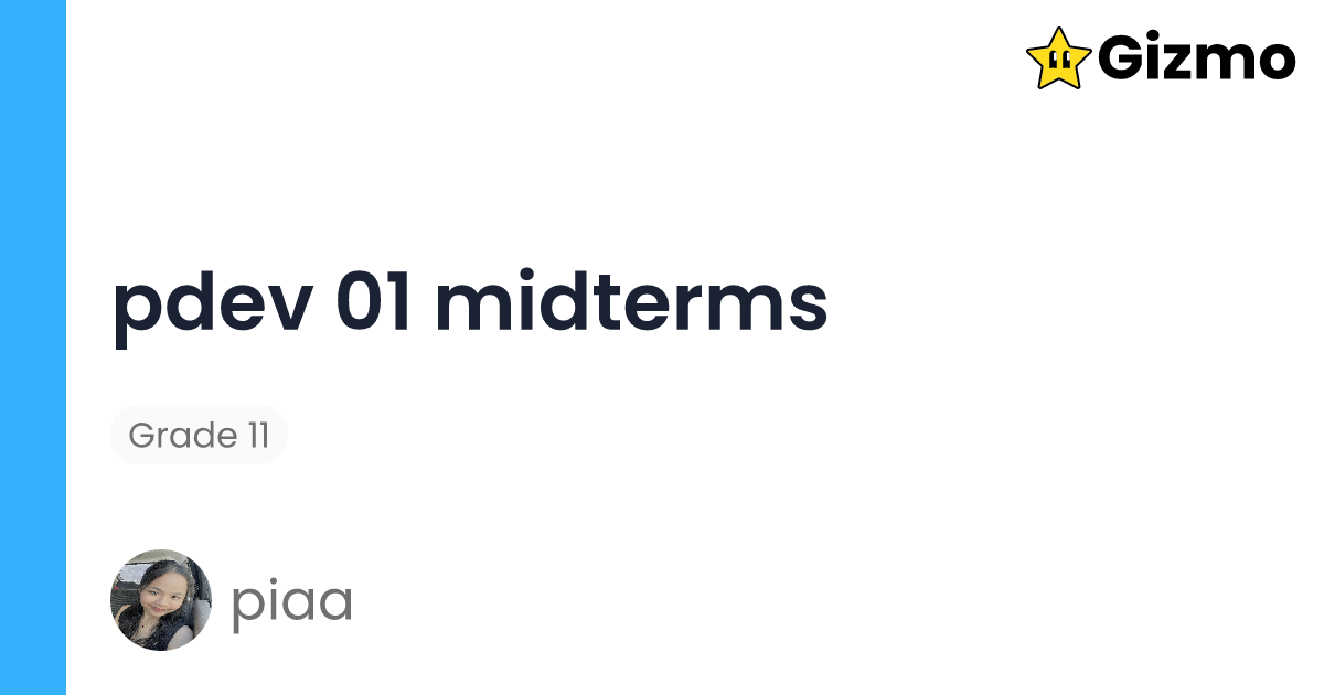 Pdev 01 Midterms | Flashcards