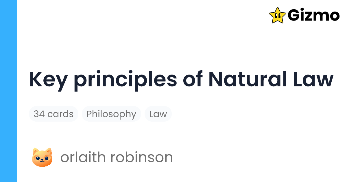 Key Principles Of Natural Law | Flashcards