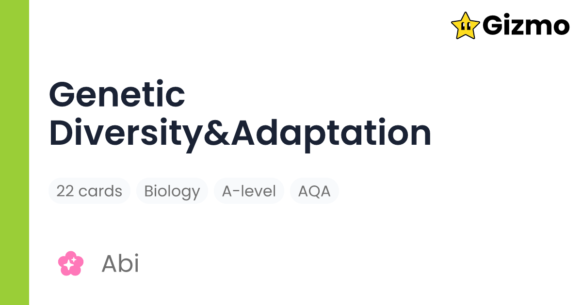 Genetic Diversity&adaptation | Flashcards