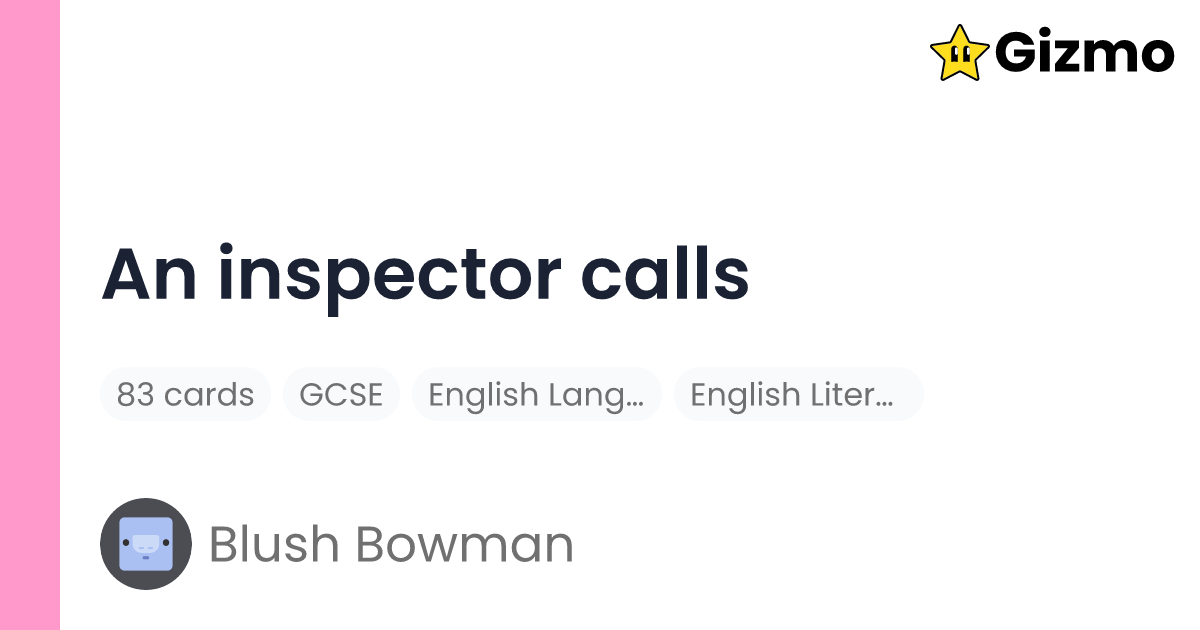 An Inspector Calls | Flashcards
