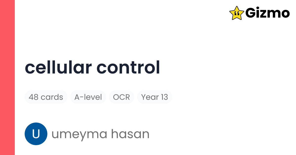 Cellular Control | Flashcards