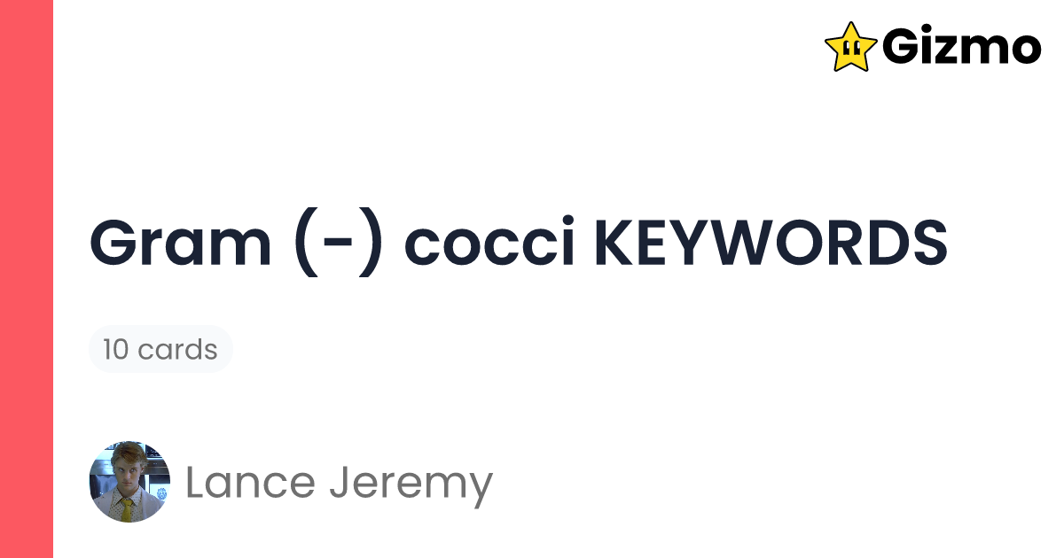 Gram (-) Cocci Keywords | Flashcards