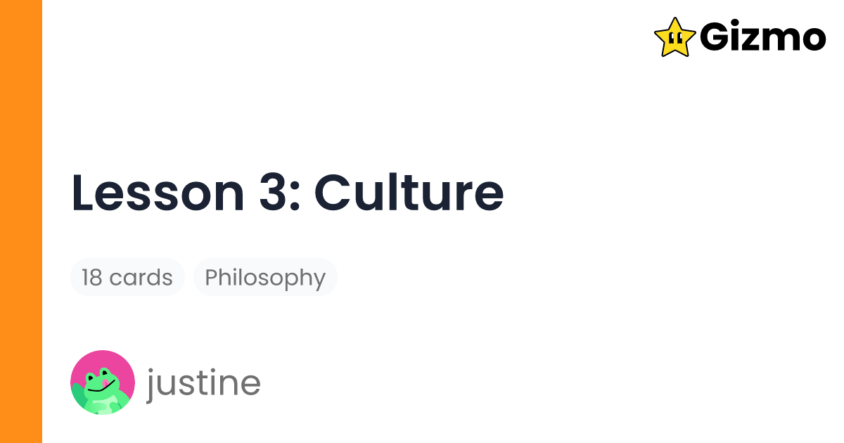 Lesson 3: Culture | Flashcards