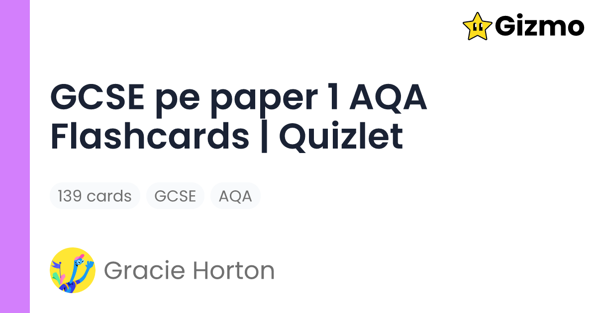 Gcse Pe Paper 1 Aqa | Flashcards