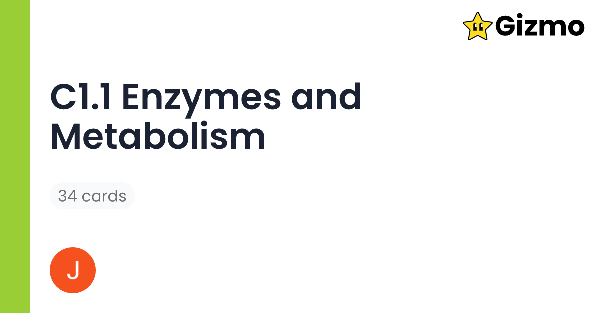 C1.1 Enzymes and Metabolism | Flashcards