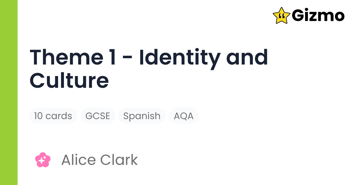 Theme 1 - Identity and Culture | Flashcards