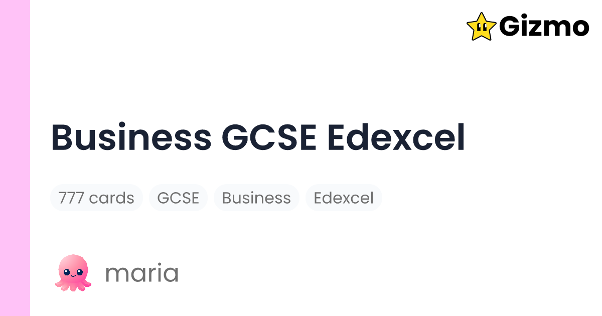 Business Gcse Edexcel | Flashcards