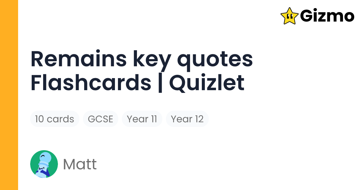 Remains Key Quotes | Flashcards
