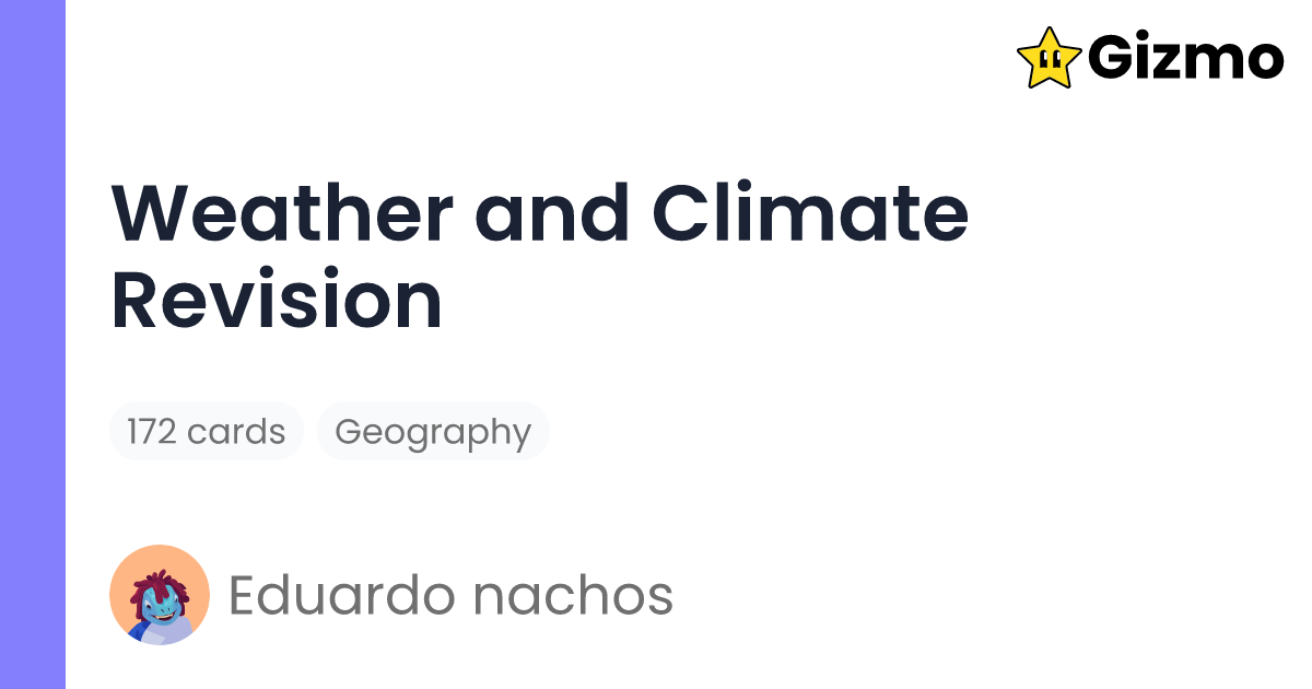 Weather and Climate Revision | Flashcards