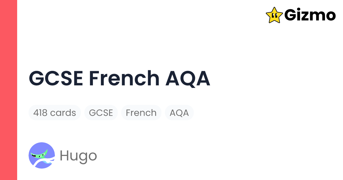 Gcse French Aqa | Flashcards