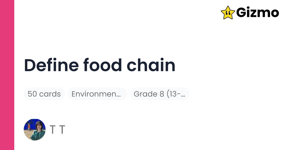 Define Food Chain | Flashcards