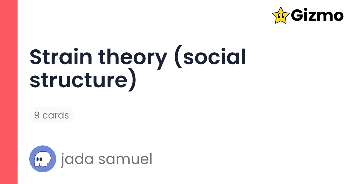 Strain Theory (social Structure) | Flashcards