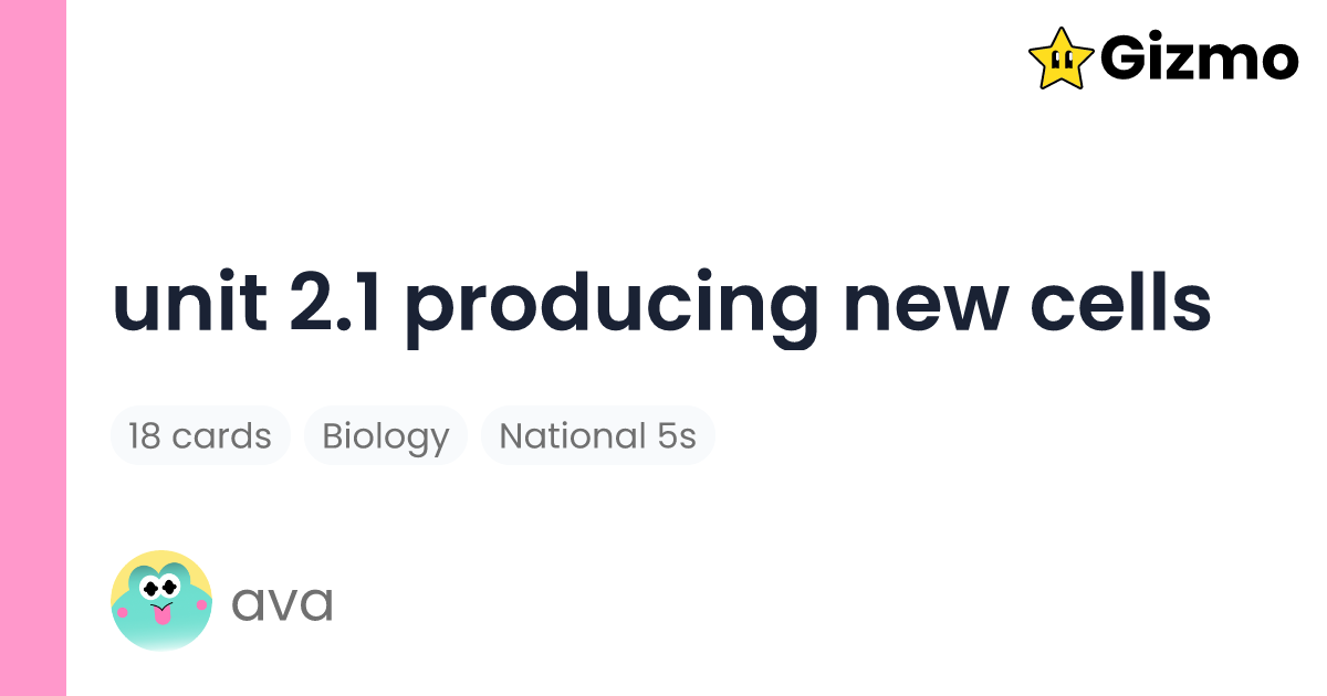 Unit 2.1 Producing New Cells | Flashcards