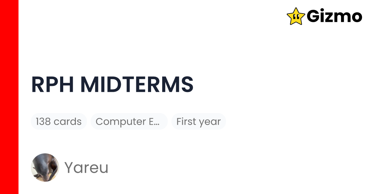 Rph Midterms | Flashcards