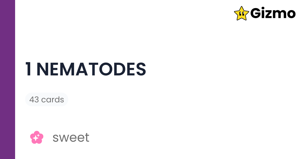 1 Nematodes | Flashcards