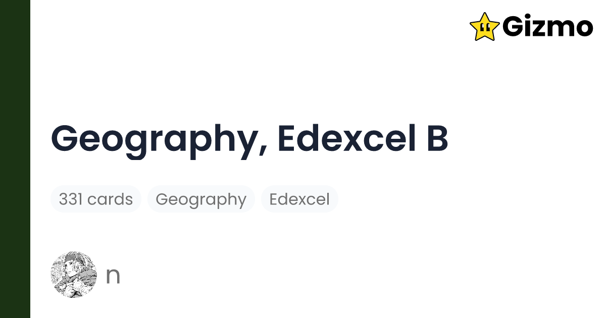 Geography, Edexcel B | Flashcards