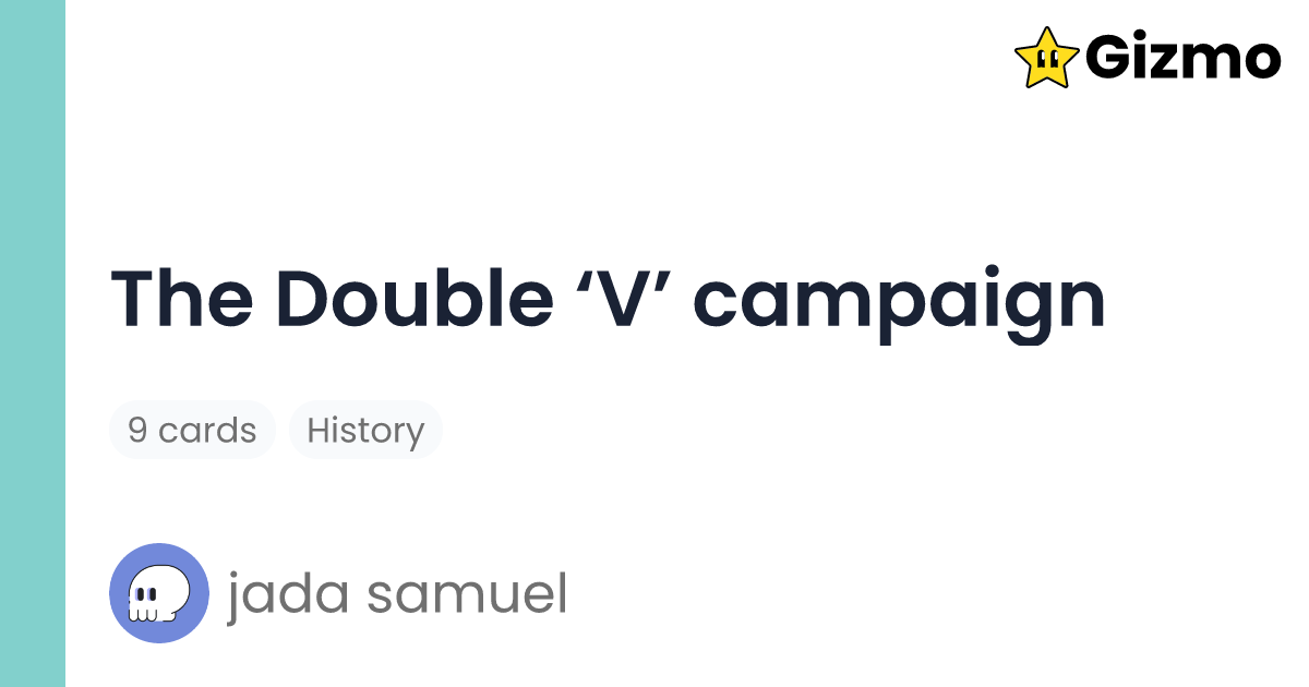 The Double ‘v’ Campaign | Flashcards
