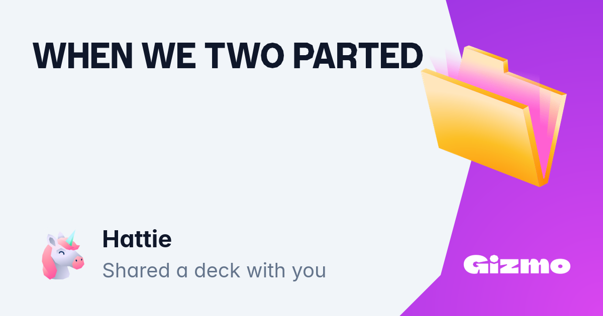 When We Two Parted | Flashcards