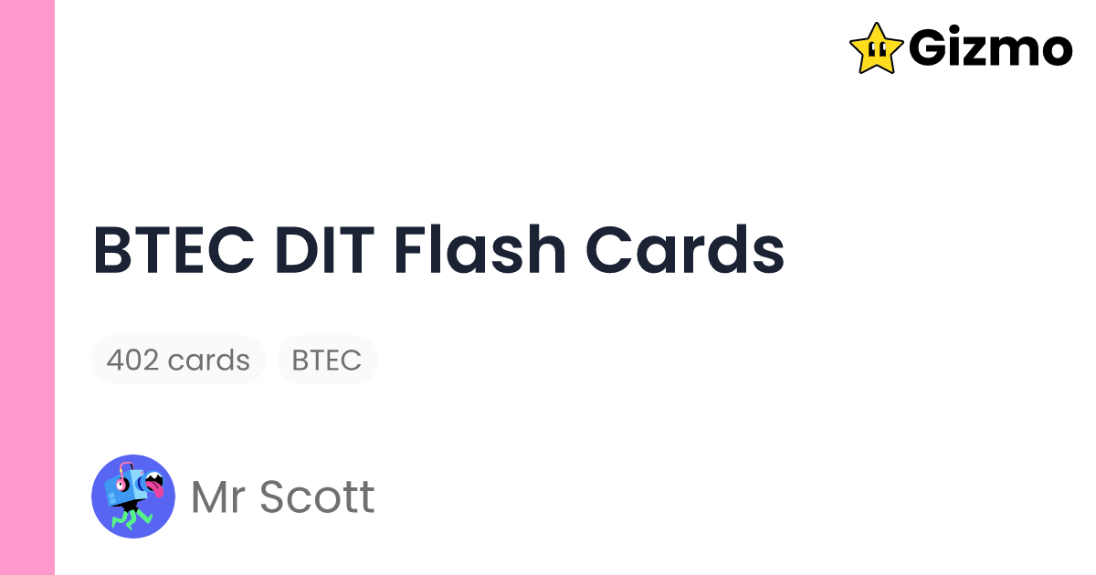Btec Dit Flash Cards | Flashcards