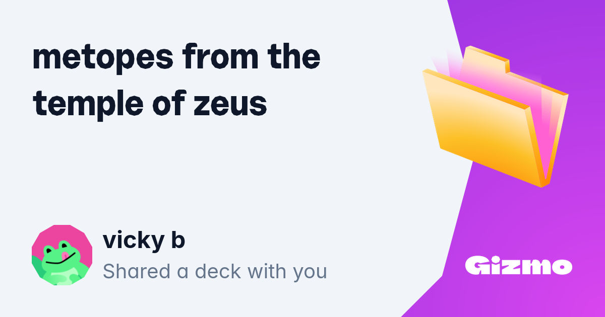 Metopes from the Temple Of Zeus | Flashcards