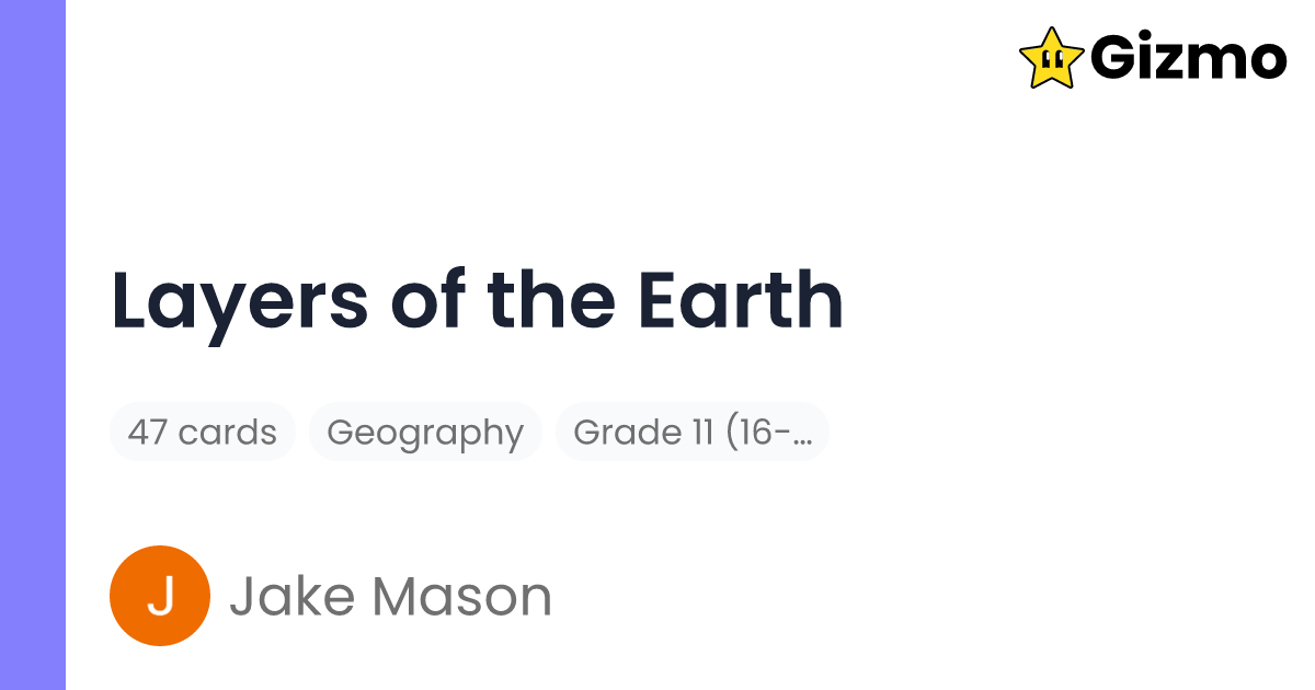 Layers Of the Earth | Flashcards