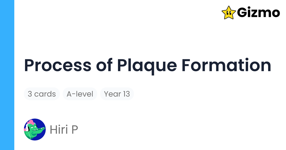 Process Of Plaque Formation | Flashcards