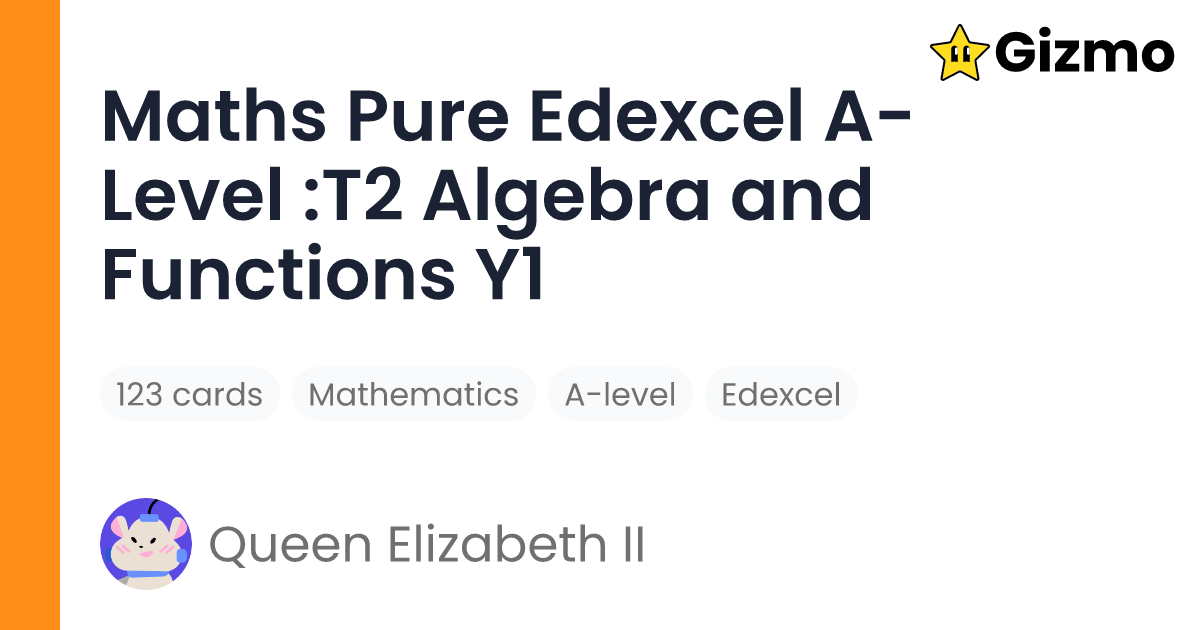 Maths Pure Edexcel A-level :t2 Algebra and Functions Y1 | Flashcards