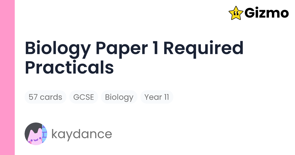 Biology Paper 1 Required Practicals | Flashcards