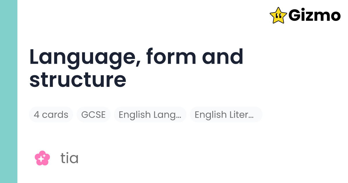 Language, Form and Structure | Flashcards