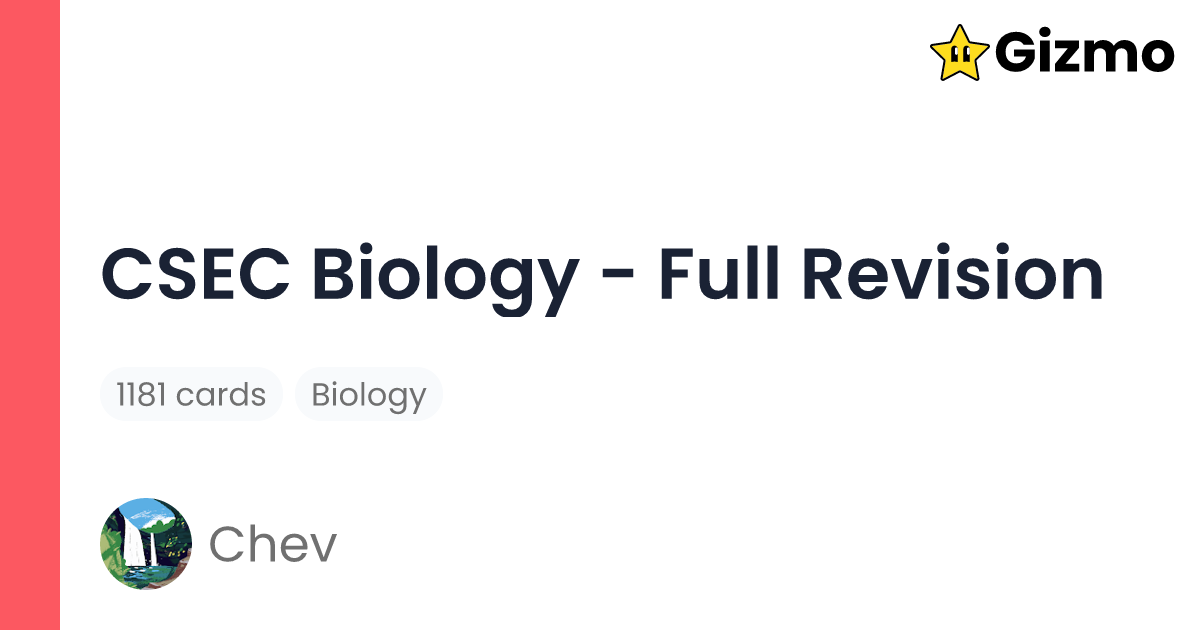 Csec Biology - Full Revision | Flashcards