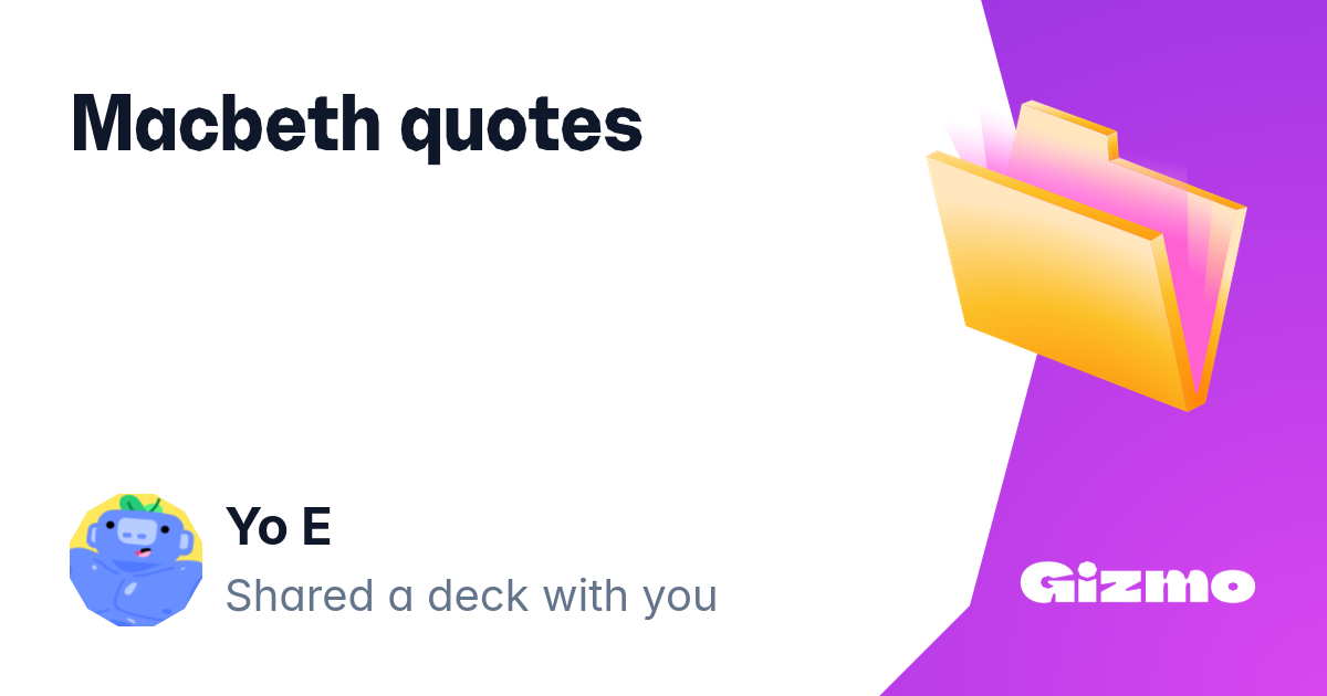 Macbeth Quotes | Flashcards