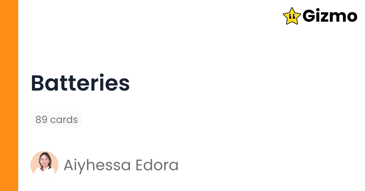 Batteries | Flashcards