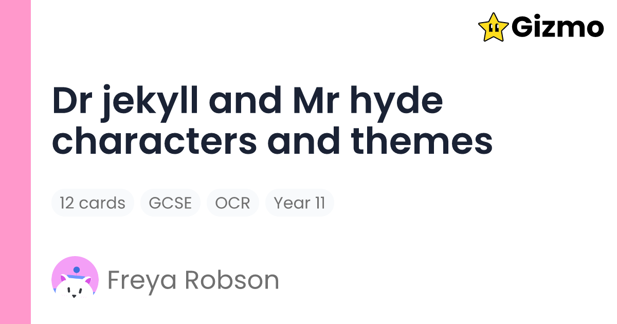 Dr Jekyll and Mr Hyde Characters and Themes | Flashcards