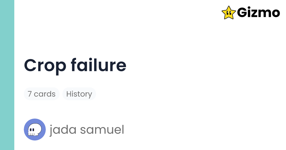 Crop Failure | Flashcards