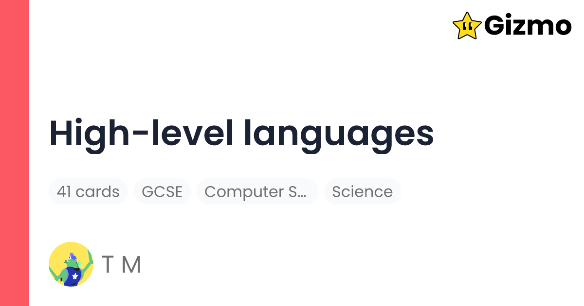 High-level Languages | Flashcards