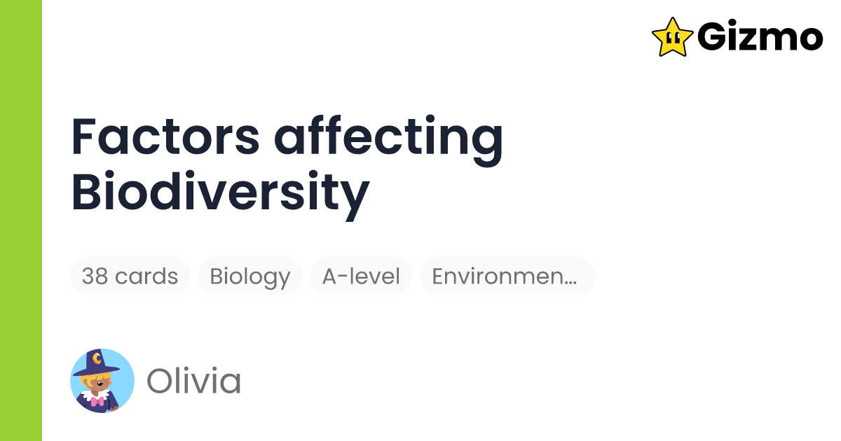 Factors Affecting Biodiversity | Flashcards
