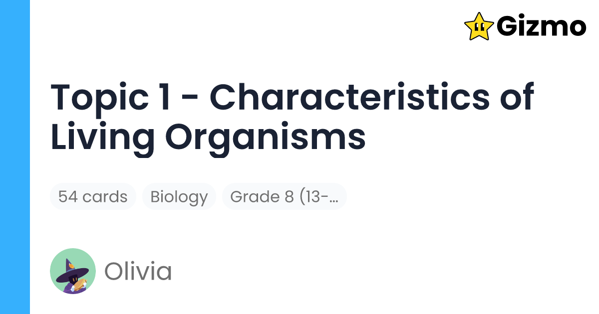 Topic 1 - Characteristics Of Living Organisms | Flashcards