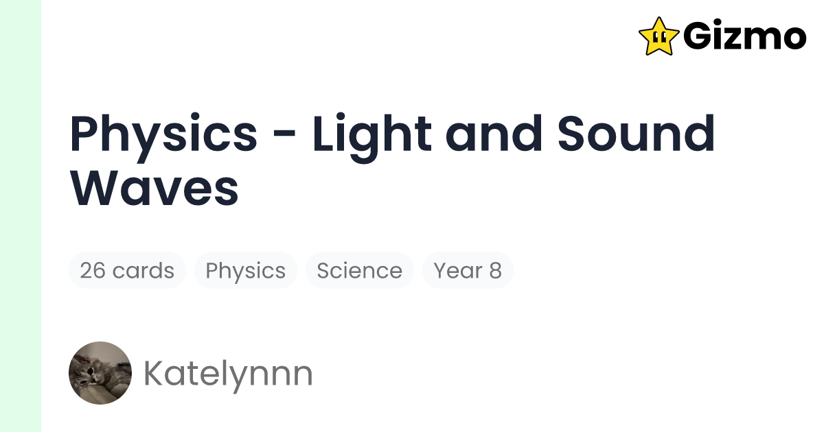 Physics - Light and Sound Waves | Flashcards