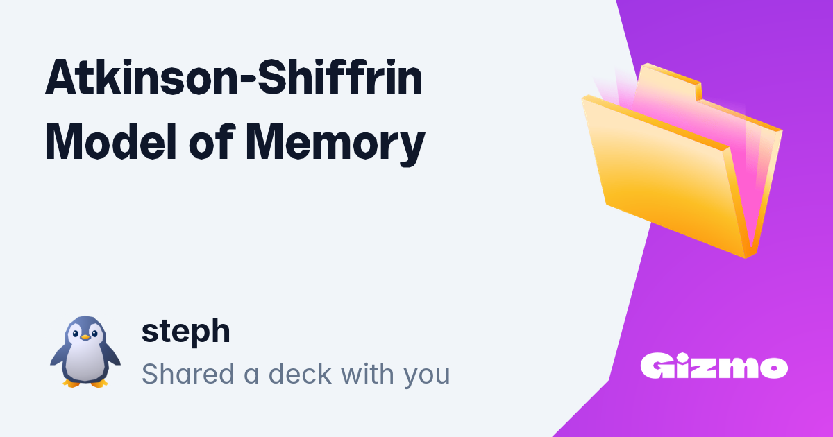 Atkinson-shiffrin Model Of Memory | Flashcards